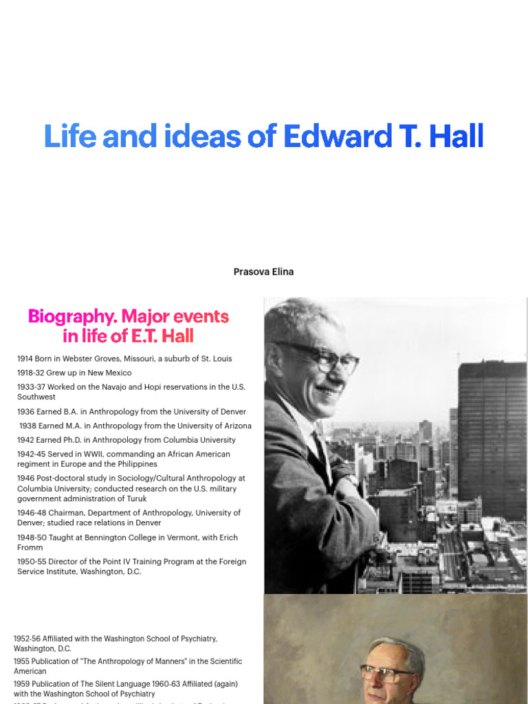 Edward T. Hall: Life and Contributions | PDF | Human Communication ...