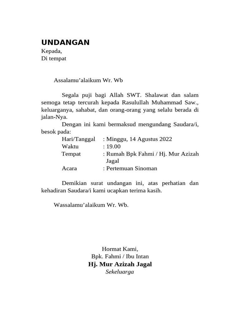 Undangan Sinoman A5 | PDF