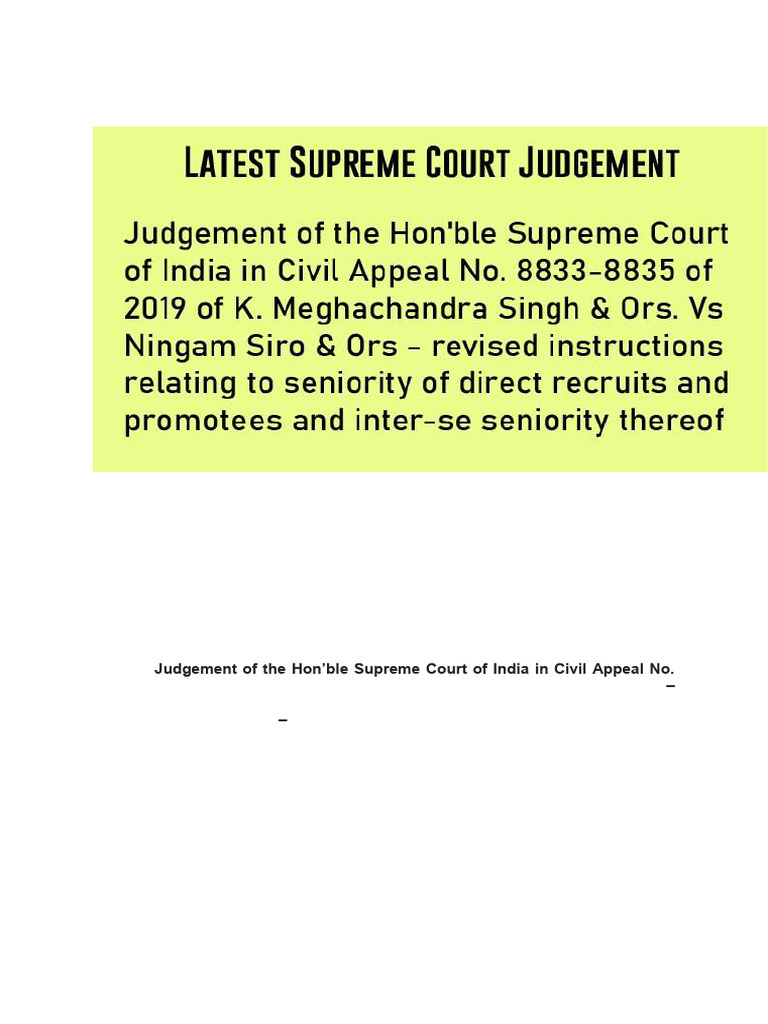 Latest Supreme Court Judgement | PDF | Supreme Court Of India | Justice