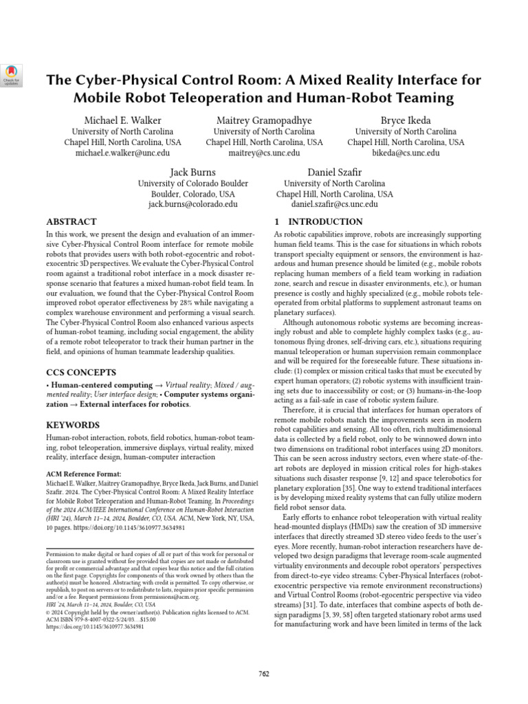 The Cyber-Physical Control Room - A Mixed Reality Interface For Mobile Robot Teleoperation and ...
