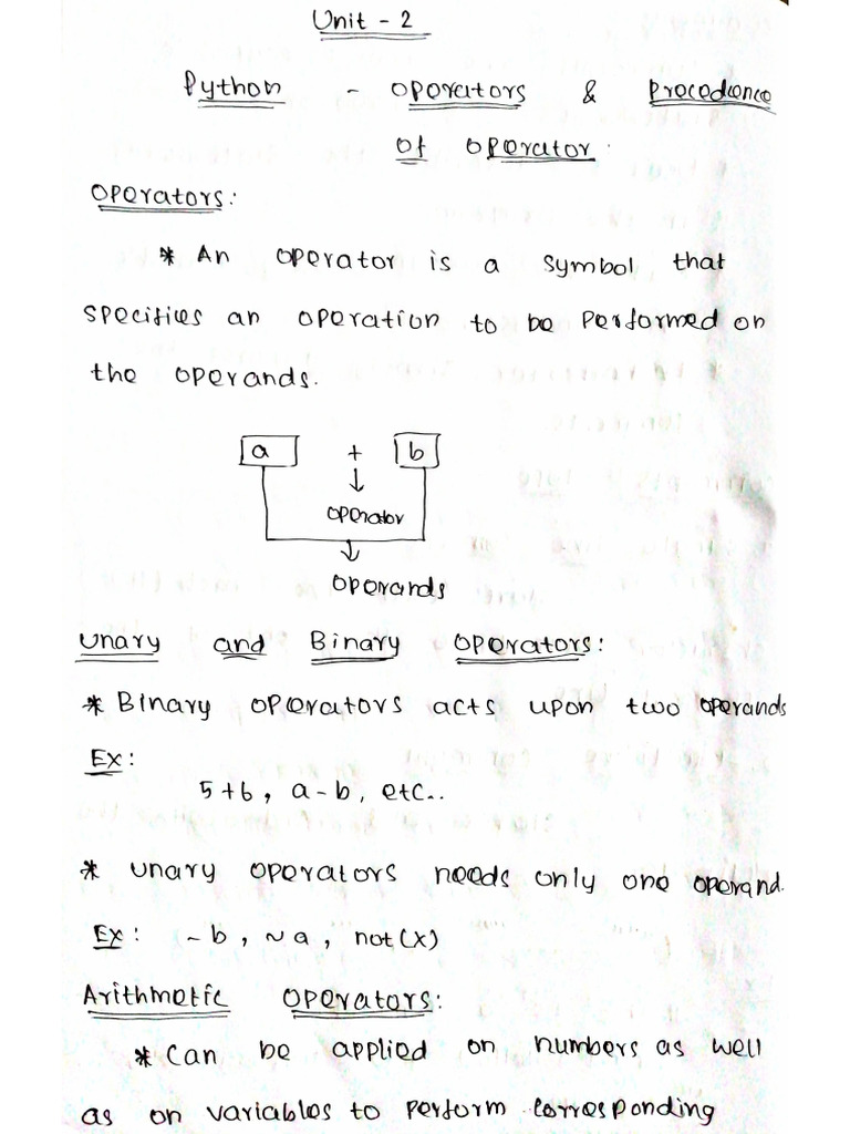 Unit-2(Operators) | PDF