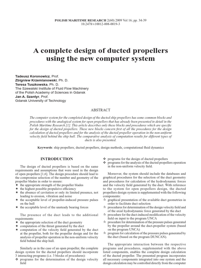 Ducted Propeller Design System Overview | PDF | Propeller | Mechanical ...