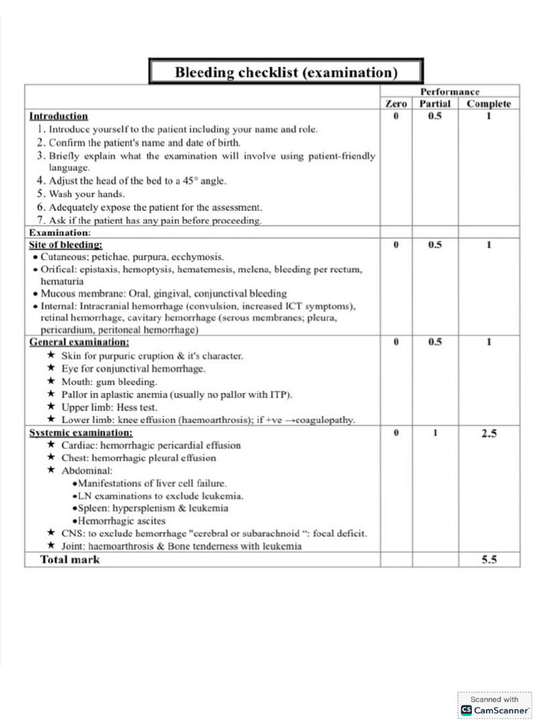 Bleeding Examination | PDF