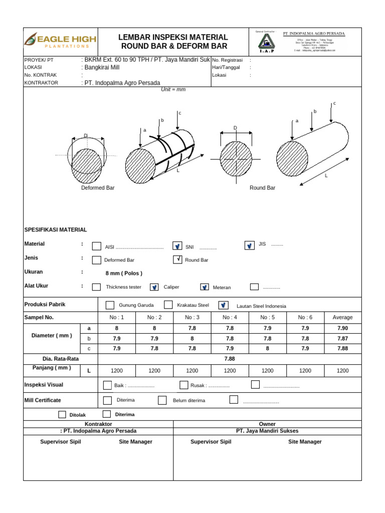 Inspeksi Material Besi Polos | PDF
