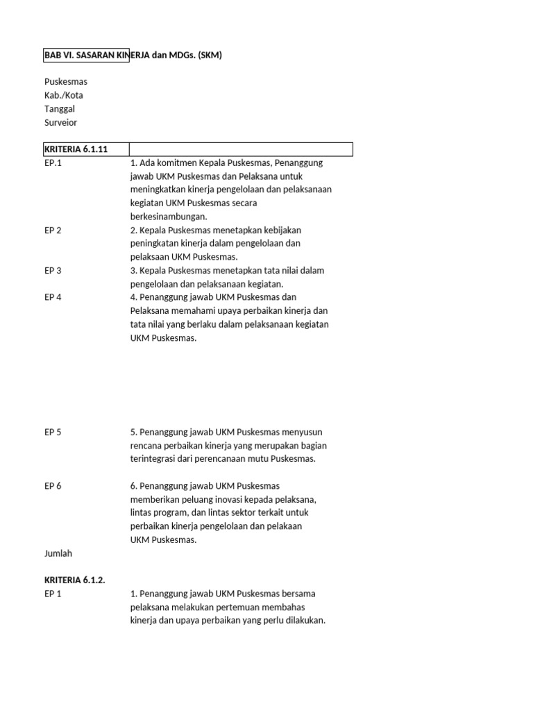 BAB IV SASARAN KINERJA dan MDGs. (SKM) (1) | PDF