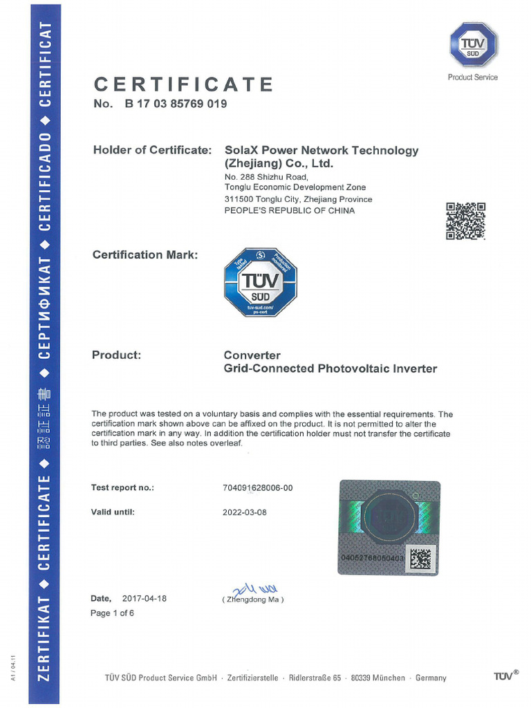 Solax x1 Hybrid Ce LVD 704091628006 00 en | PDF