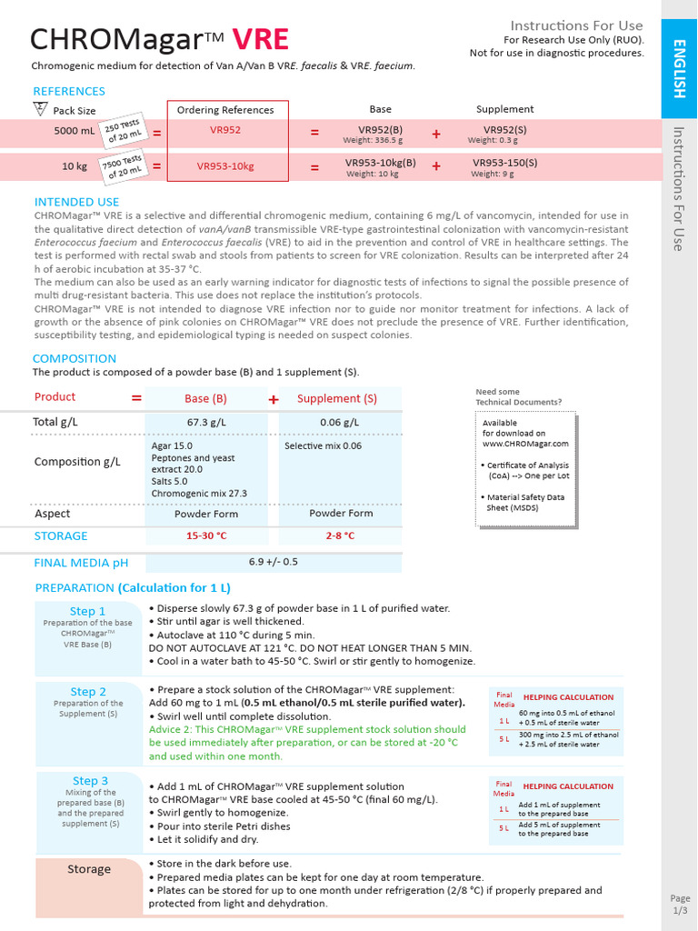 CHromagar VRE | PDF | Microbiology