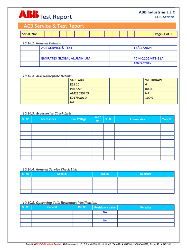 ACB Service and Test | PDF | Electronics | Electric Power