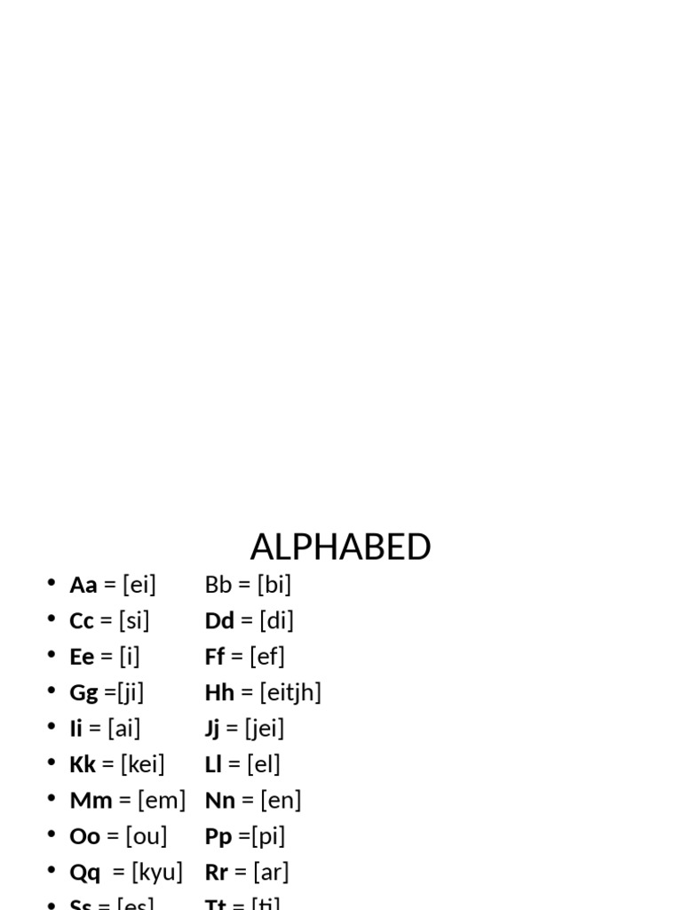 Alphabet Pronunciation Guide | PDF