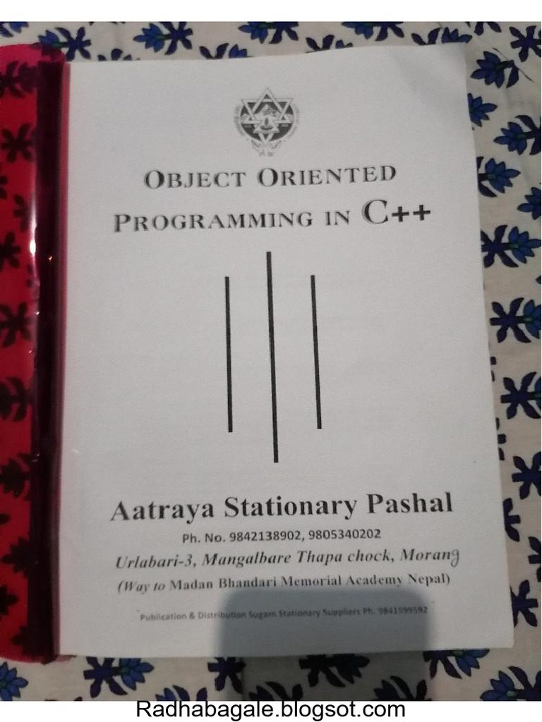 Rajan Bagale Object Oriented Programming in C++ Note BY NCIT For PU 2022 | PDF