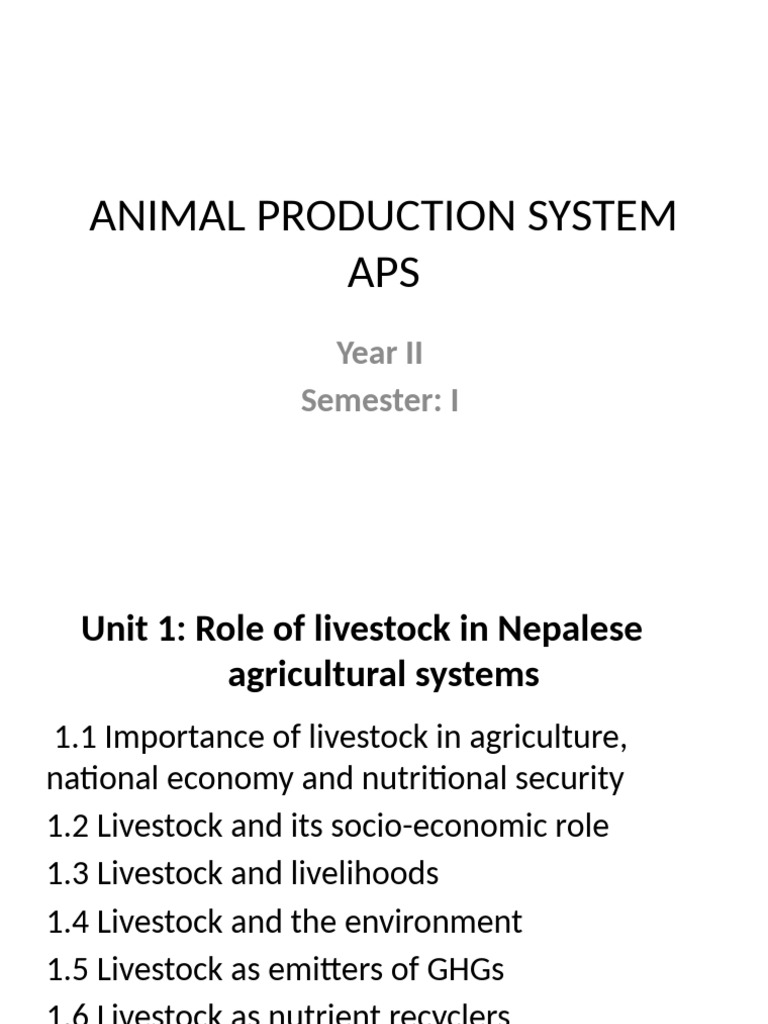Livestock's Role in Nepal's Agriculture | PDF | Livestock | Agriculture