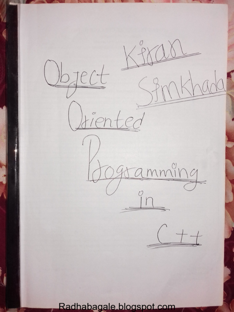 Rajan Bagale Object Oriented Programming in C++ Note by UTECH For PU ...