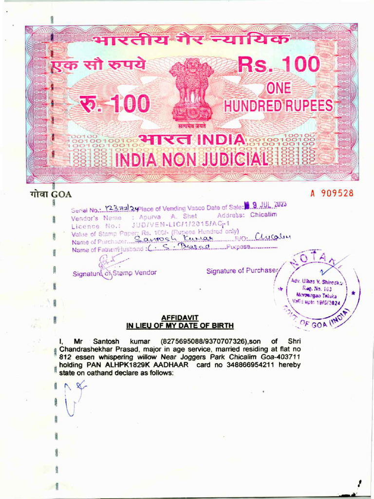 Affidavit Dob - 230726 - 213953 | PDF