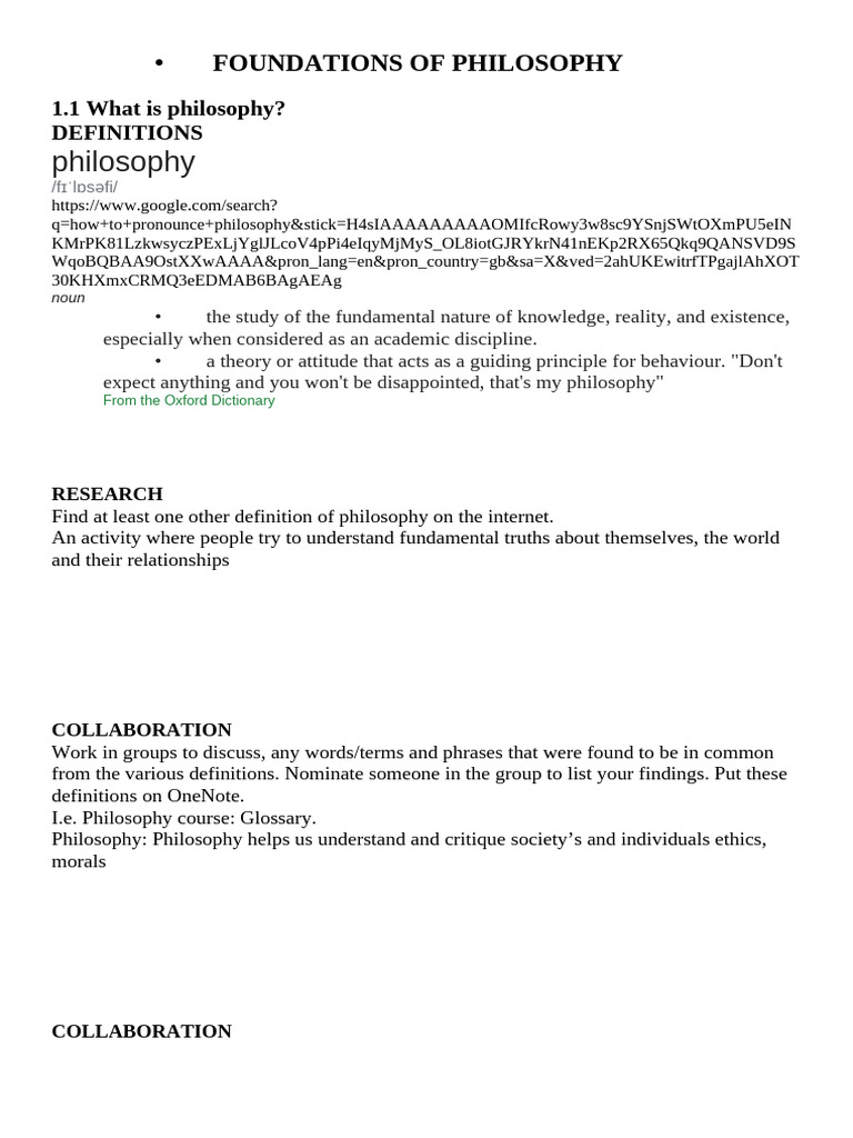 Lesson 2 FOUNDATIONS OF PHILOSOPHY | PDF