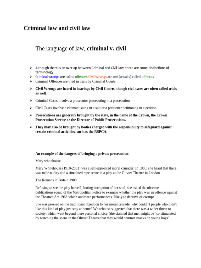 Criminal Law and Civil Law | PDF | Precedent | Prosecutor