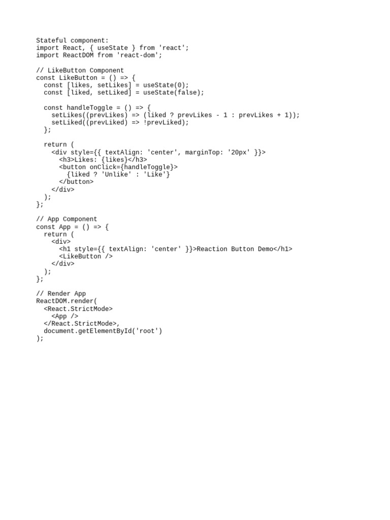 Stateful Component | PDF