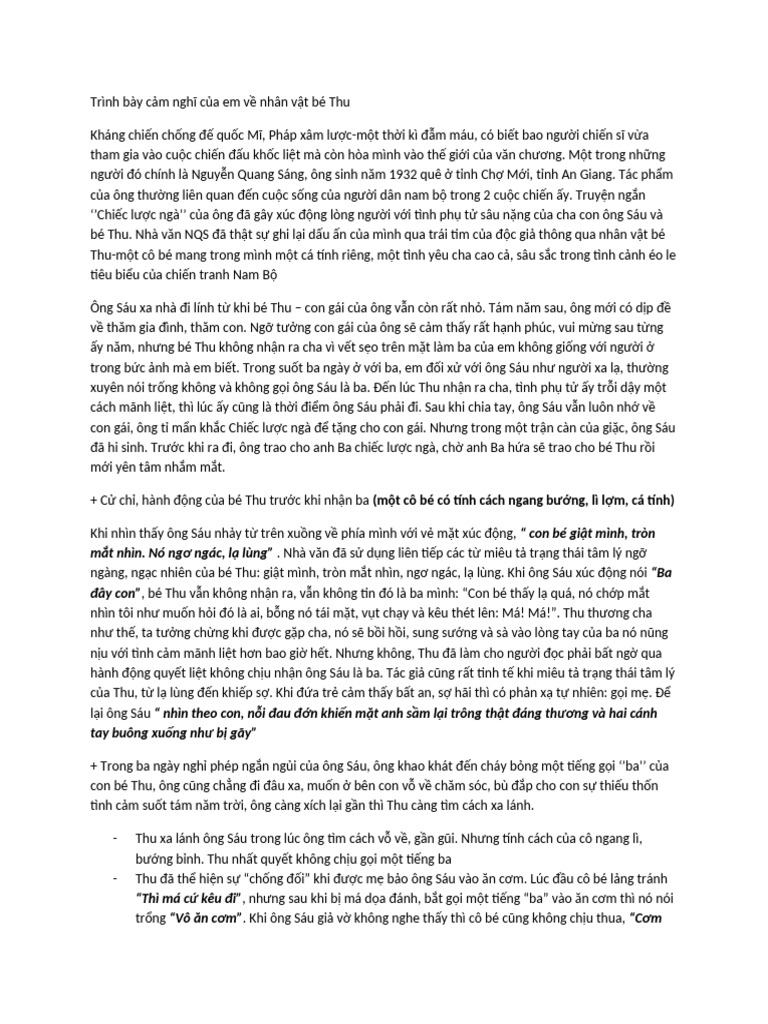 CHIẾC LƯỢC NGÀ | PDF