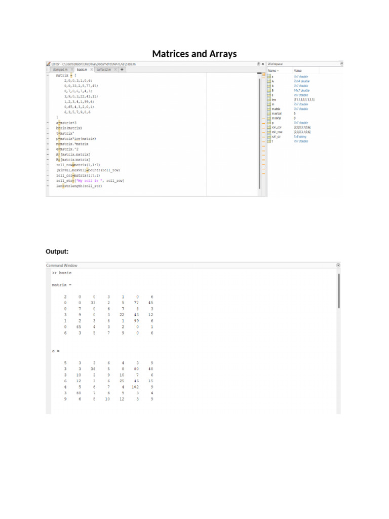 Lab1-Basic Matlab | PDF