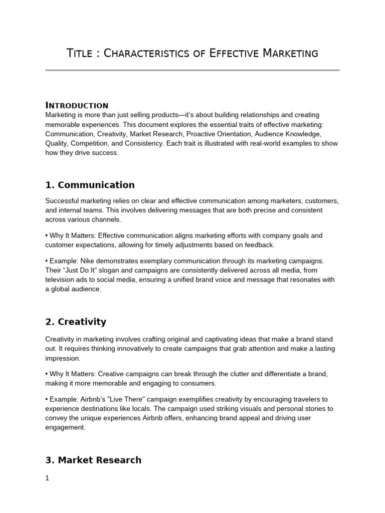 Characteristics of Effective Marketing | PDF | Brand | Marketing