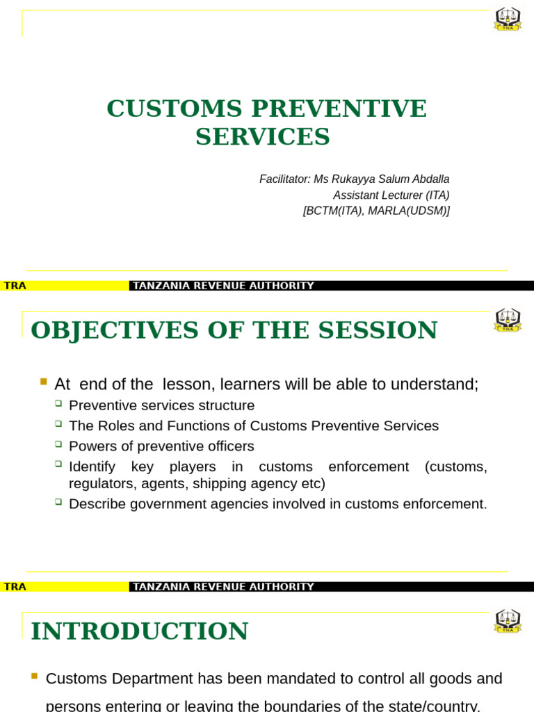 Topic 2 Preventive Services | PDF | Cargo | Customs