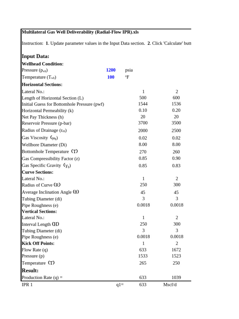 Multilateral Gas Well Deliverability IPR | PDF | Gases | Oil Well