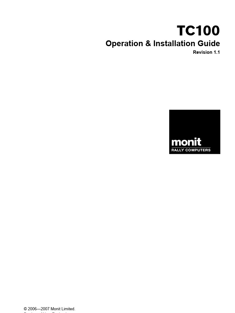 Monit TC100 manual 1_1 | PDF | Electrical Connector | Switch Monit TC100 manual 1_1 | PDF | Electrical Connector | Switch