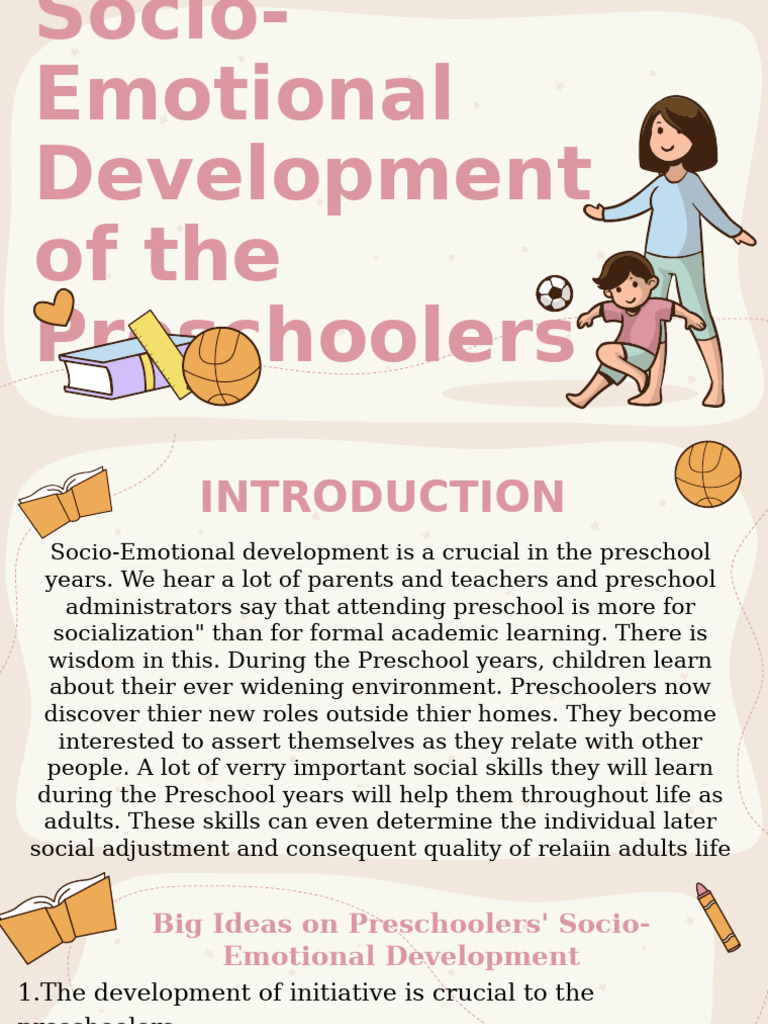 Socio Emotional Development of Preschoolers | PDF | Self Concept | Gender