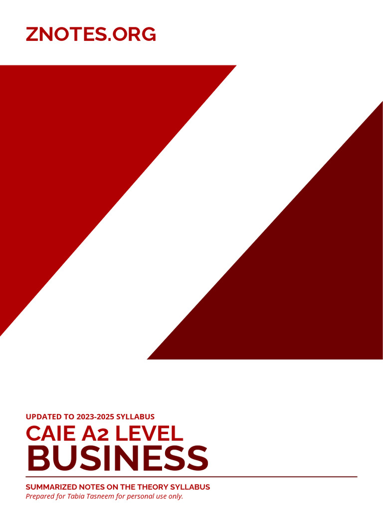 Caie A2 Level Business 9609 Theory 663a40cf0a2b72167cb31970 445 | PDF ...