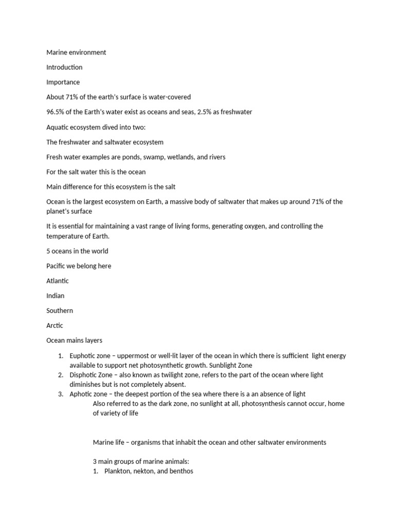 Marine Environment | PDF