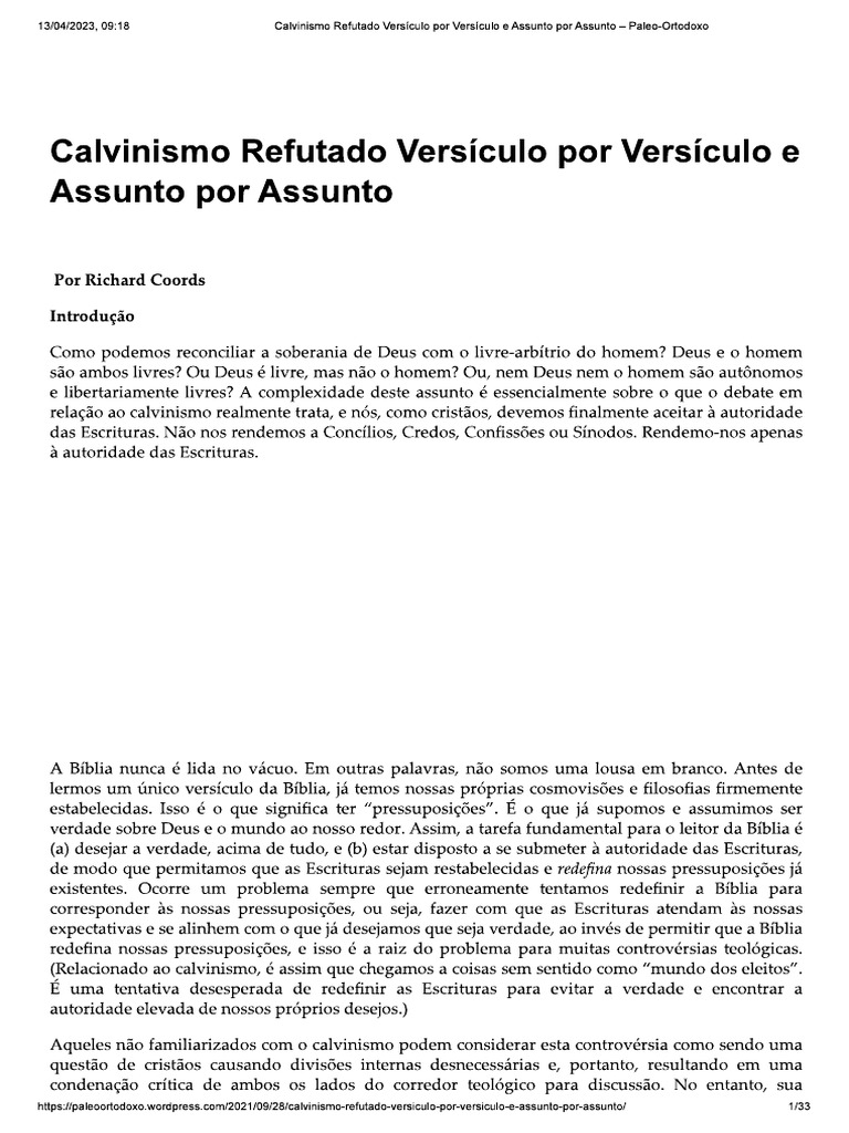 Calvinismo Refutado | PDF