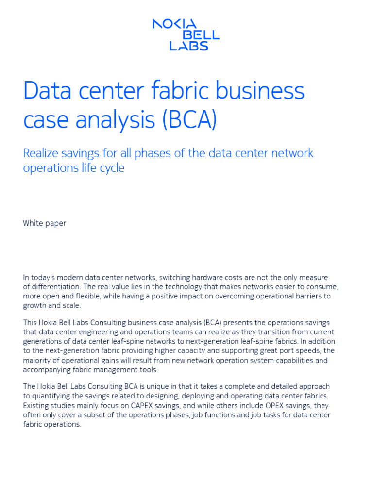 Nokia Data Center Fabric Business Case Analysis (BCA) White Paper EN | PDF | Data Center ...