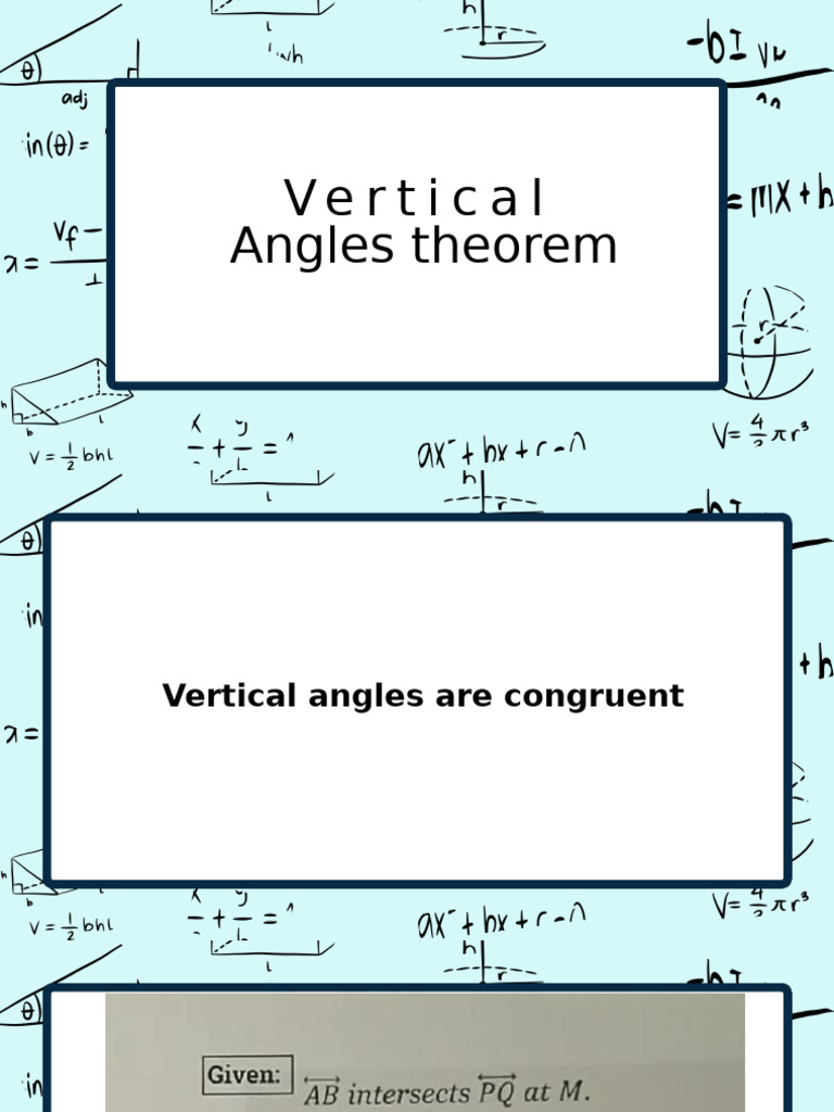 Vertical Angles Theorem | PDF