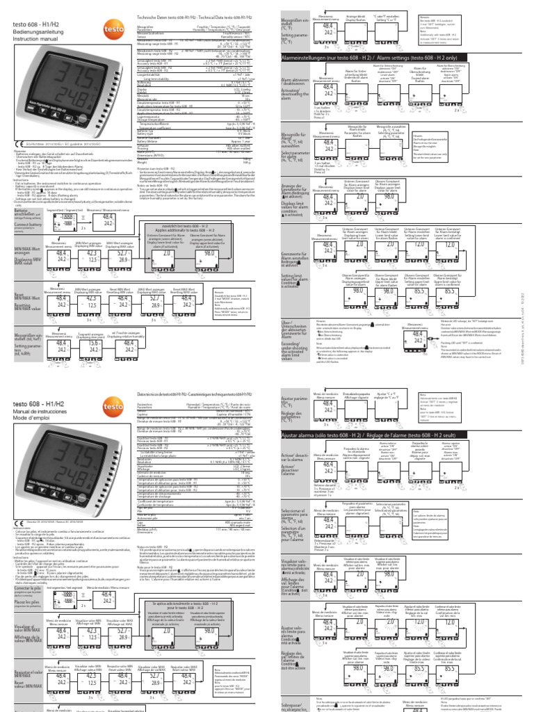 Testo 608 Instruction Manual | PDF