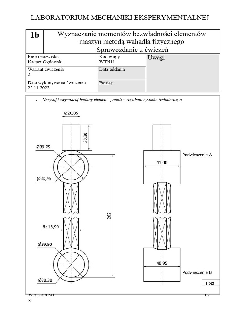 CW1b Mechanika Techniczna | PDF