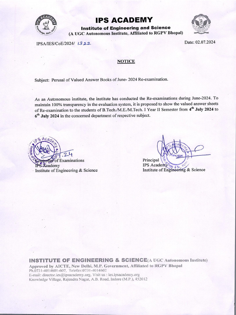 Perusal Notice I Yr. Reexamination | PDF