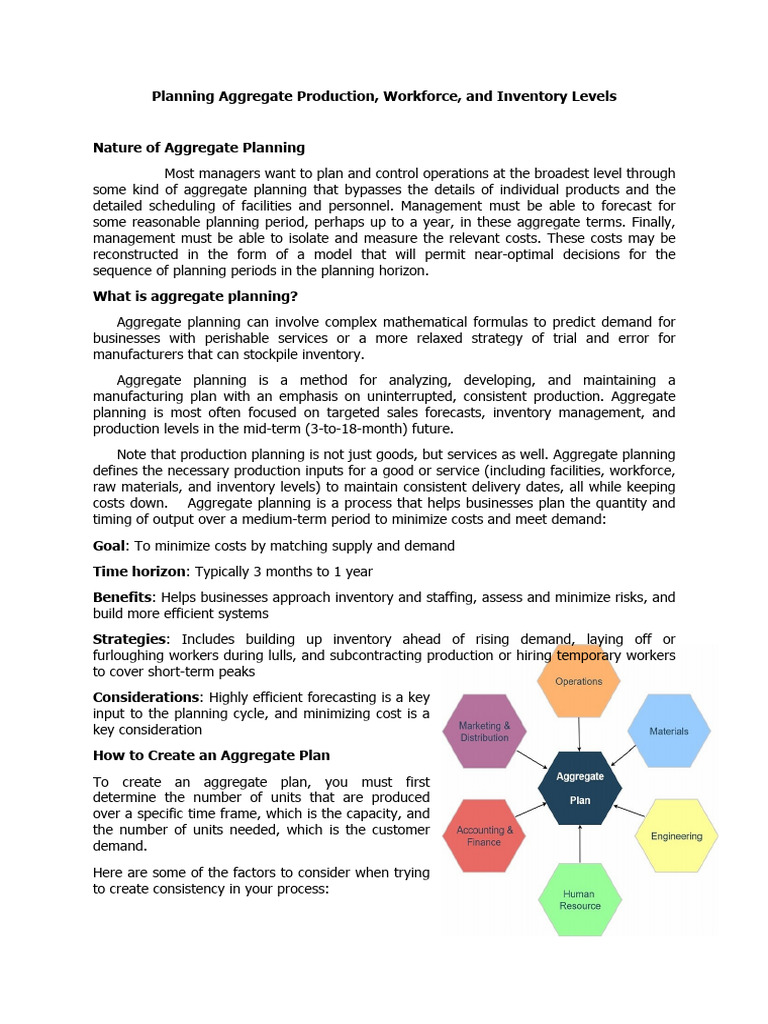 Operations Management Planning Aggregate Production Chapter 8 | PDF ...