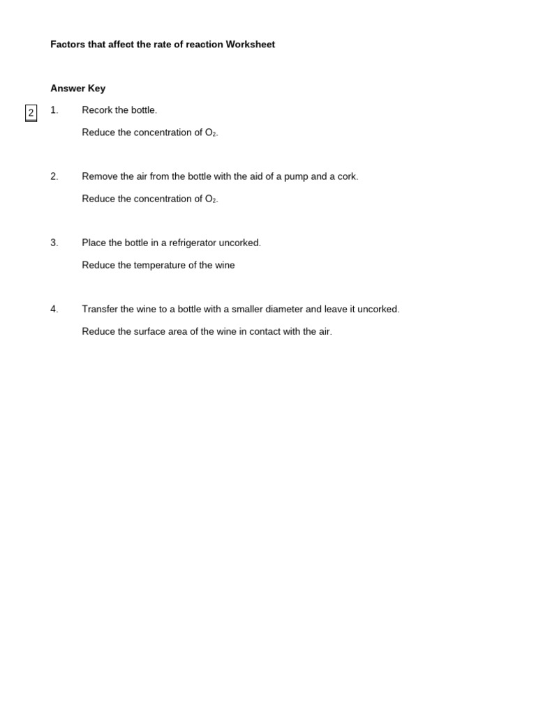 Factors That Affect The Rate of Reaction 1 | PDF | Reaction Rate ...