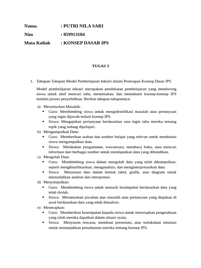 Tugas 3 Konsep dasar IPS | PDF