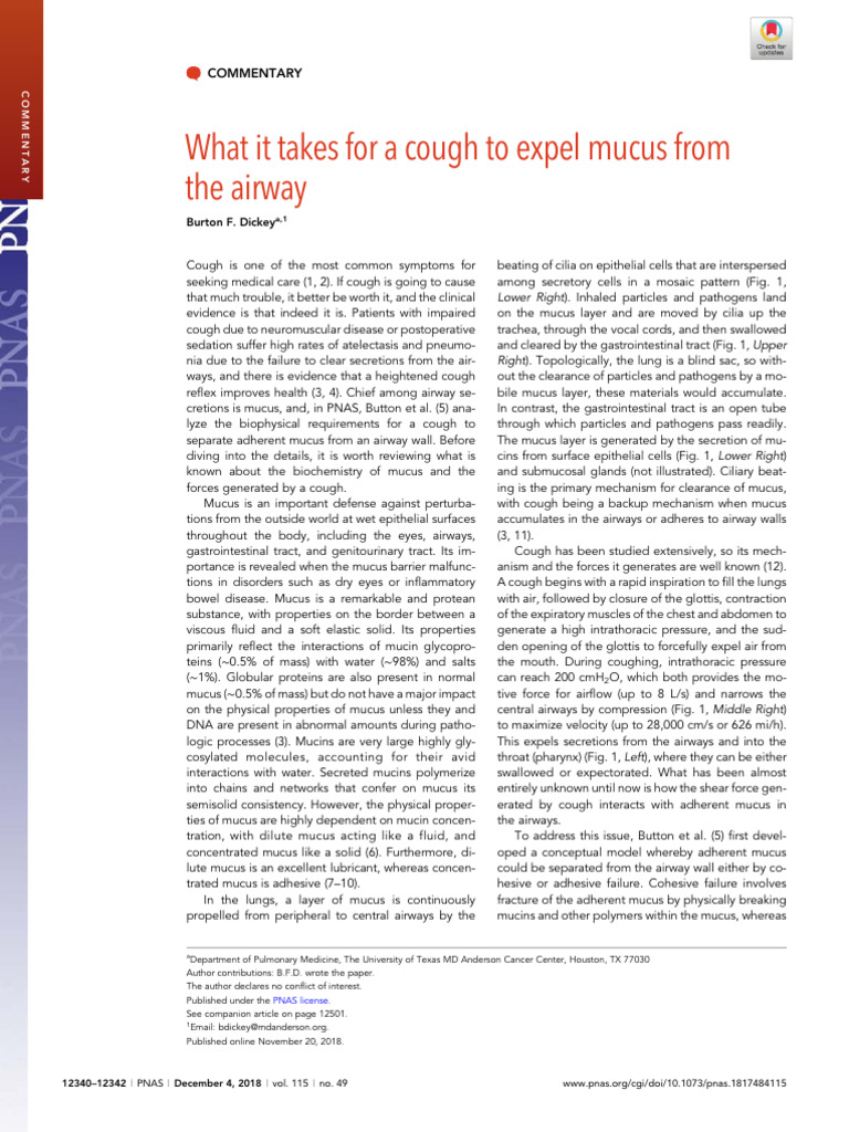 Dickey 2018 What It Takes For A Cough To Expel Mucus From The Airway ...