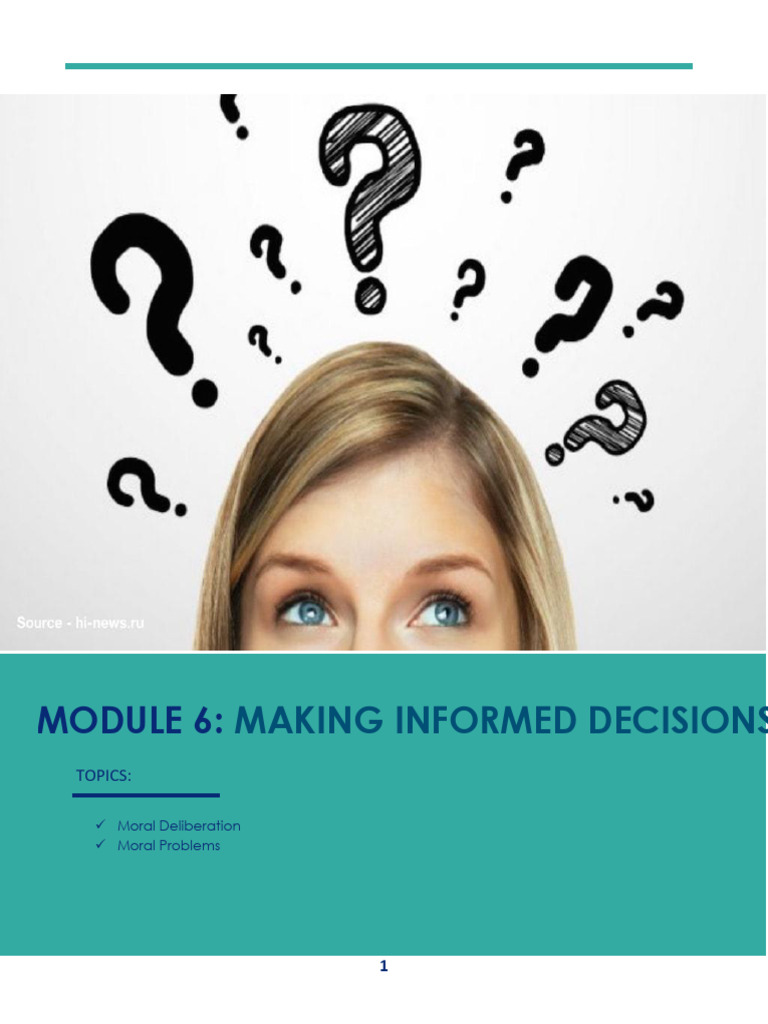 Module 7. Making Informed Decisions | PDF | Rationality | Reason