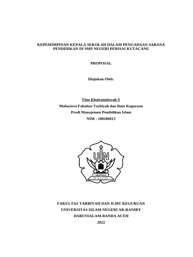 Proposal Baru Fina | PDF