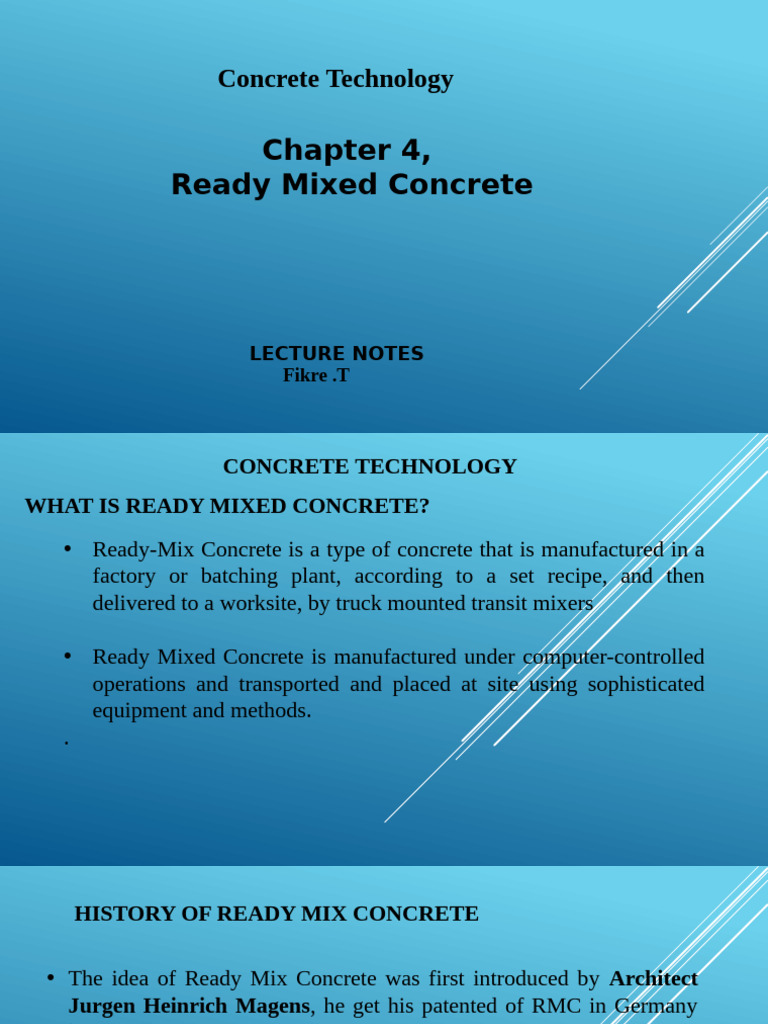 Chapter 4 Ready Mix Concrete - 1 | PDF | Concrete | Structural Engineering