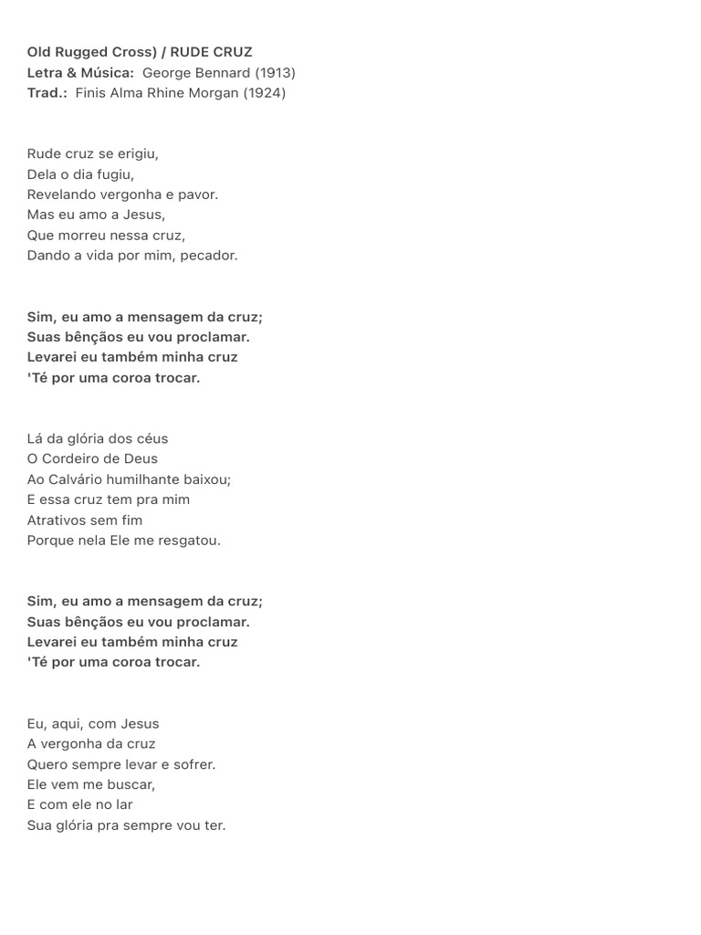 Old Rugged Cross) / RUDE CRUZ | PDF