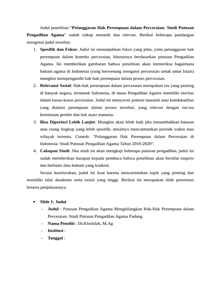 Draft PPT Ibu | PDF