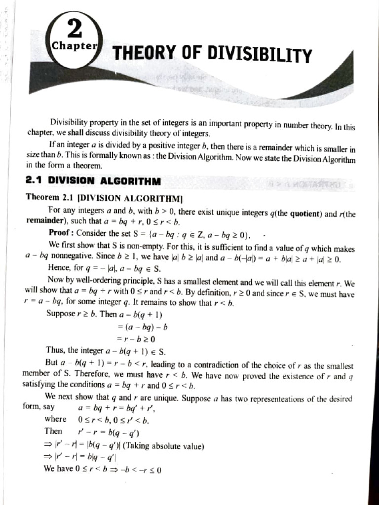 CH-2 Introduction to Nulmber Theory(+3 Mathematics) | PDF