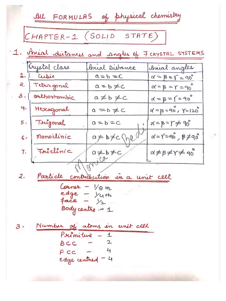 All Physical Chemistry Formula Sheet ? | PDF