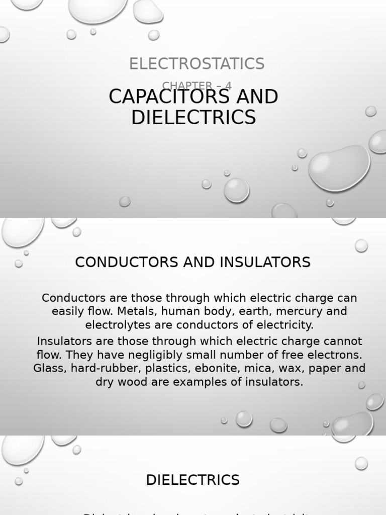 Capacitors and Dielectrics | PDF | Capacitance | Capacitor
