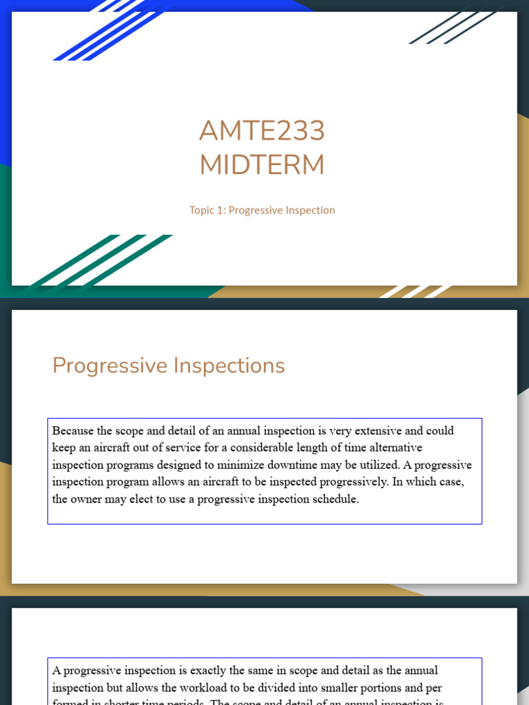 TOPIC 1: Progressive Inspection | PDF | Aviation | Aerospace