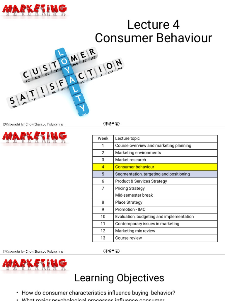 Consumer Behavior Lecture Guide | PDF | Marketing | Behavior