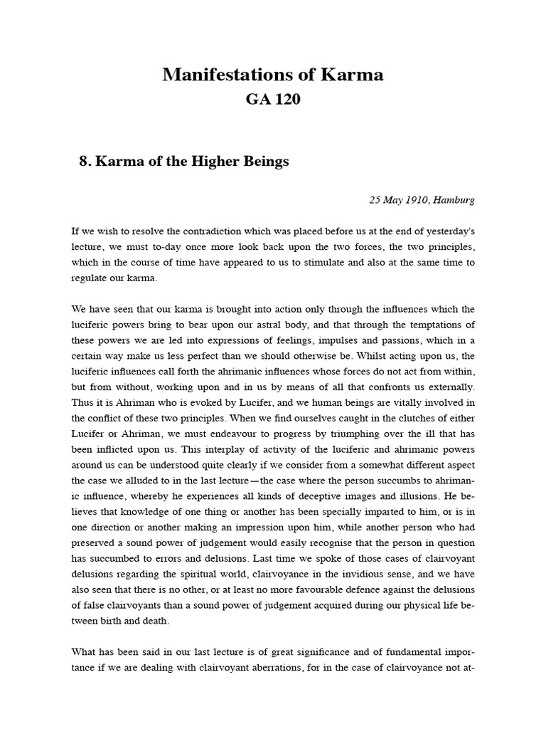 Karma and Spiritual Influences | PDF | Karma | Reason